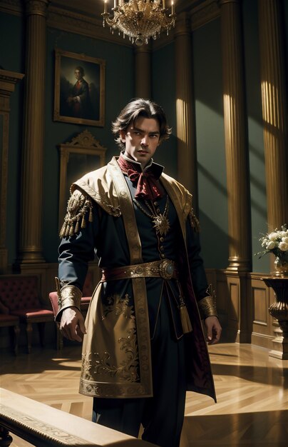 Premium Ai Image Tales Of Knights A Handsome Noble Medieval Knight In Armor Stands In A Castle