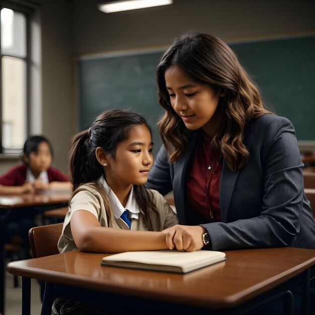 Premium AI Image | Teacher teach students in the classroom Premium AI Image | Teacher teach students in the classroom