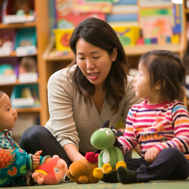 A teacher using storytelling puppets or props to enhance early literacy ... A teacher using storytelling puppets or props to enhance early literacy ...