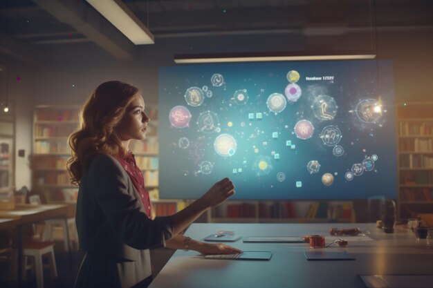 Premium Photo | Teacher using technology in the classroom Generative ai Premium Photo | Teacher using technology in the classroom Generative ai