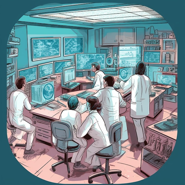 Premium AI Image | Team of advanced scientist checking the solution ... Premium AI Image | Team of advanced scientist checking the solution ...