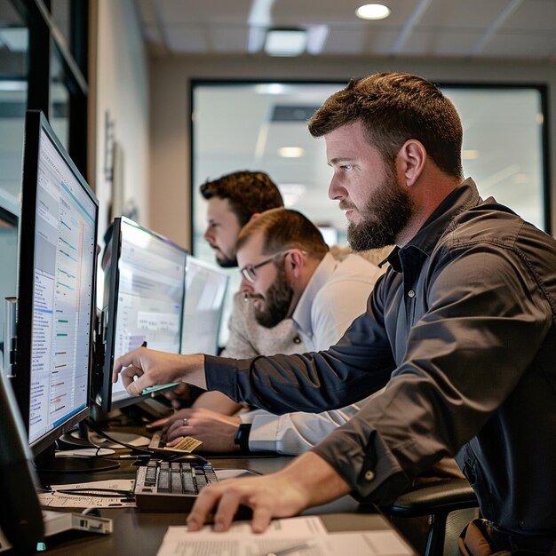 A team using software to manage and optimize supply chain operations ... A team using software to manage and optimize supply chain operations ...