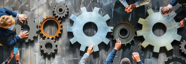 Teamwork and Collaboration People Interlocking Gears | Premium AI ... Teamwork and Collaboration People Interlocking Gears | Premium AI ...