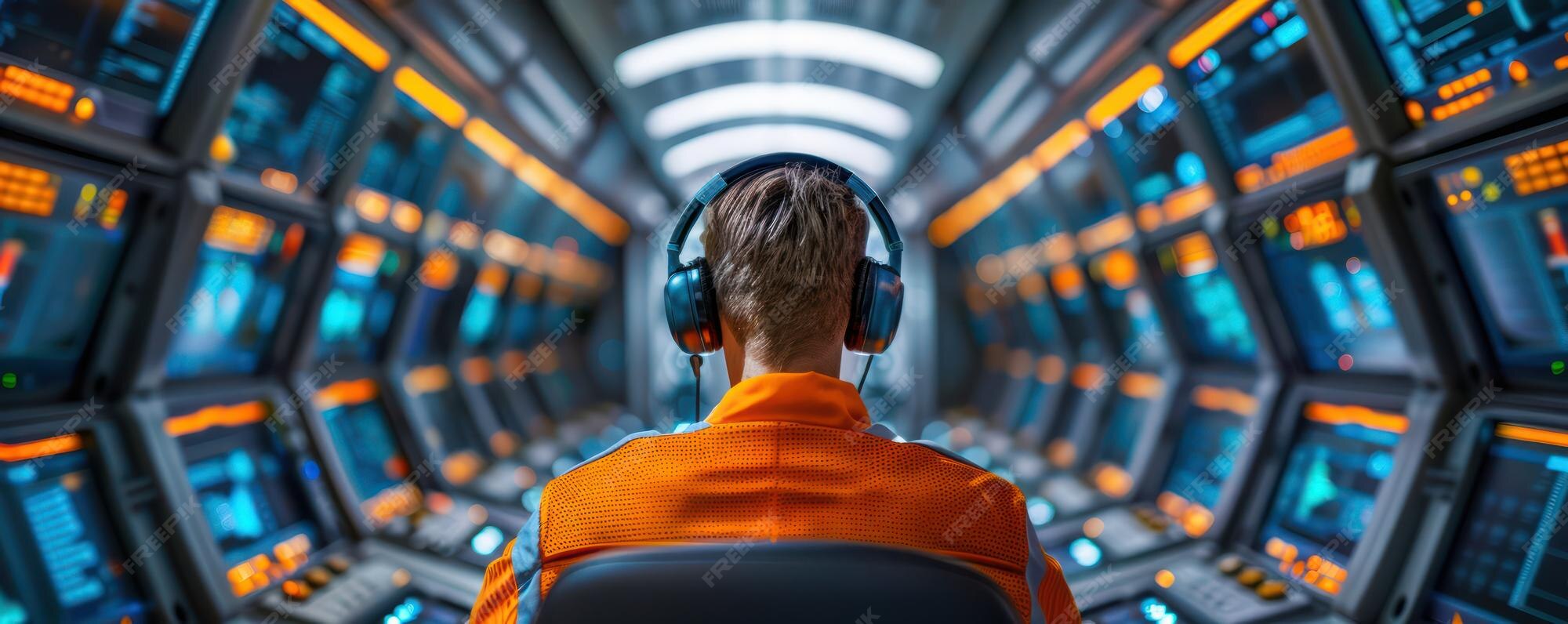 Tech Manager Monitoring Binary Data On Multiple Screens In A Data Center Data Management System