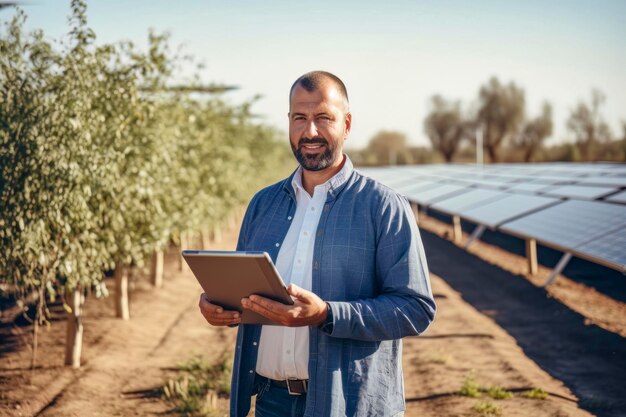 Premium Photo | Technician inspecting solar panels Premium Photo | Technician inspecting solar panels