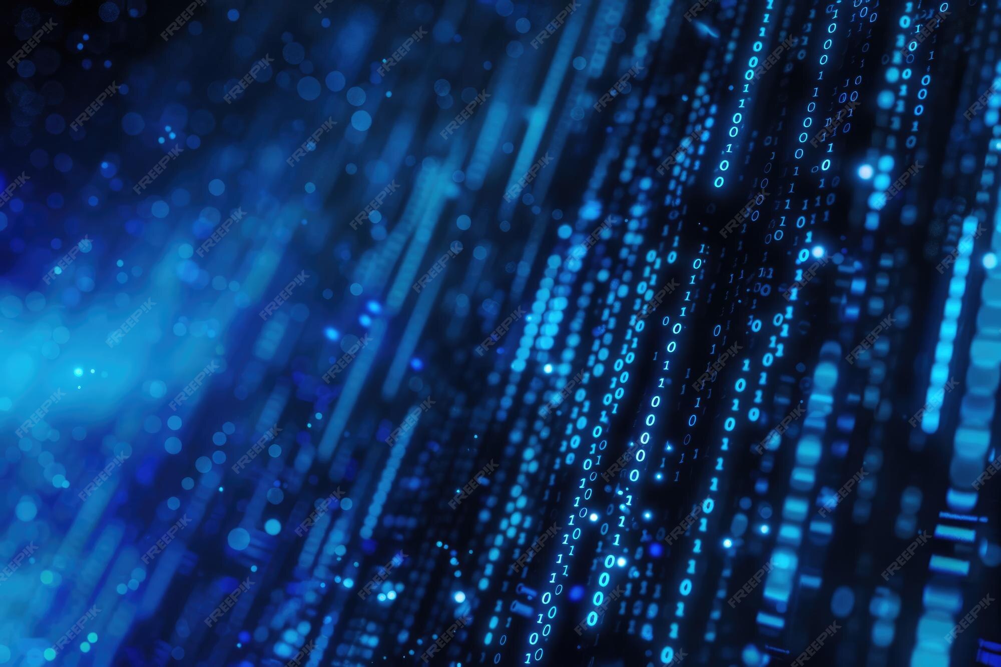 Premium Photo | Technology abstract blue background blue binary code binary code binary code