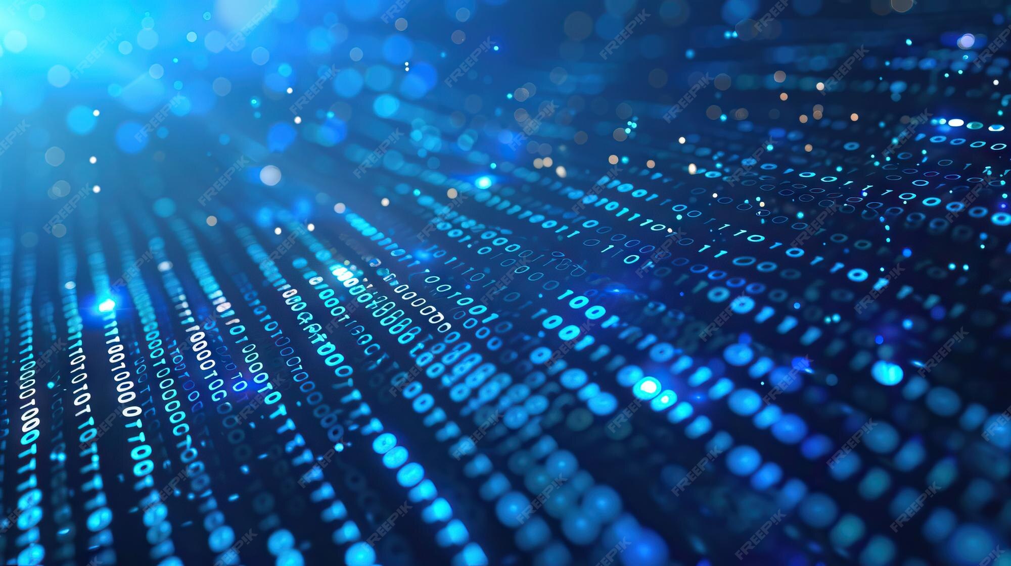 Premium Photo | Technology abstract blue background blue binary code binary code binary code