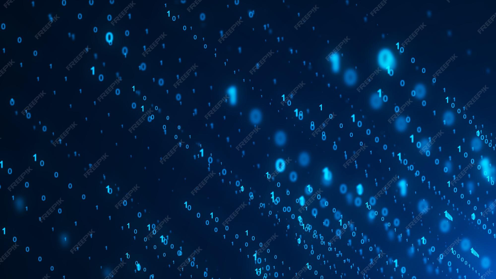 Premium Photo Technology Binary Code Random Falling Digits On Screen