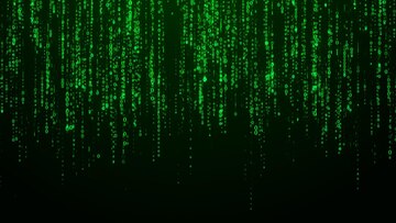 Premium Photo | Technology binary code random falling digits on screen ...