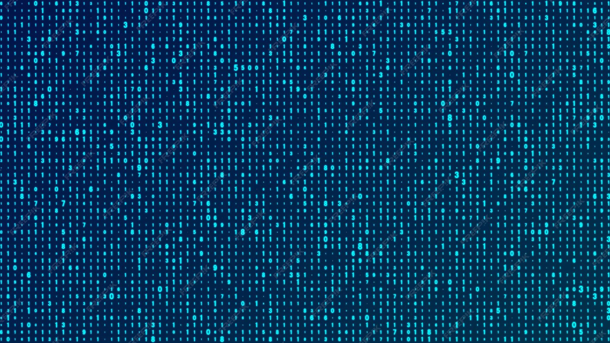 Premium Photo | Technology stream binary code digital illustration blue matrix background ...