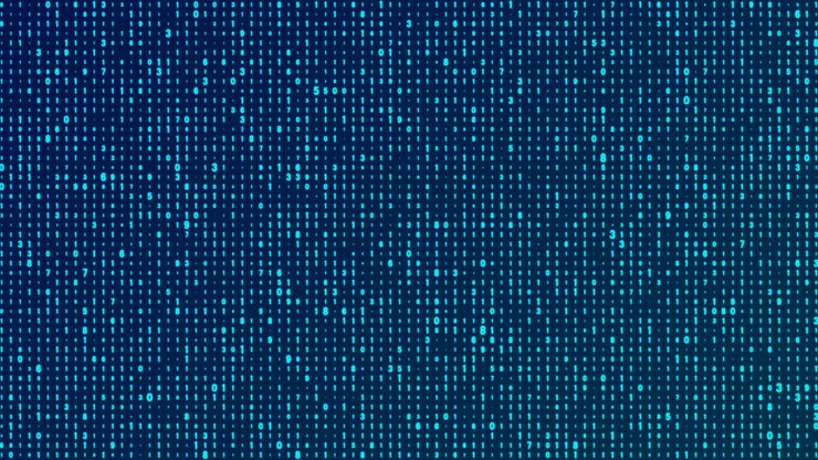 Premium Photo | Technology stream binary code digital illustration blue matrix background ...