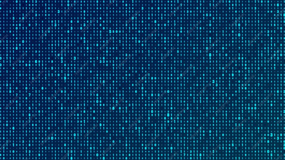 Premium Photo | Technology stream binary code digital illustration blue matrix background ...