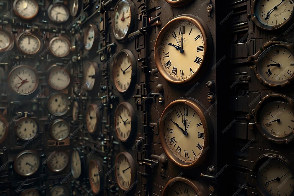 Premium Photo | Temporal Maze Character Amidst Historical Clocks Premium Photo | Temporal Maze Character Amidst Historical Clocks