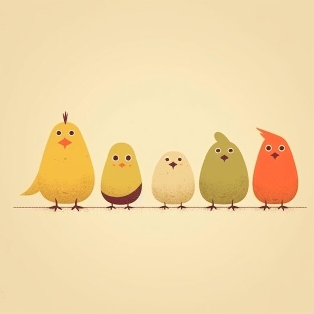 Premium AI Image | There are five birds standing on a wire with one ... Premium AI Image | There are five birds standing on a wire with one ...