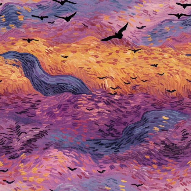 Premium Photo There Are Many Birds Flying Over A Field Of Grass Generative Ai