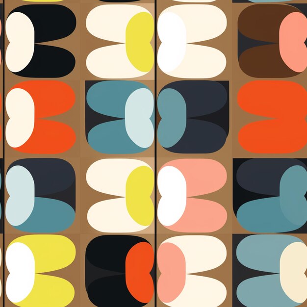 There are many different colored shapes on a brown background ... There are many different colored shapes on a brown background ...