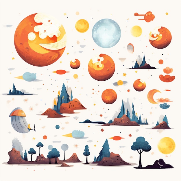 Premium Photo | There are many different types of planets and planets ... Premium Photo | There are many different types of planets and planets ...