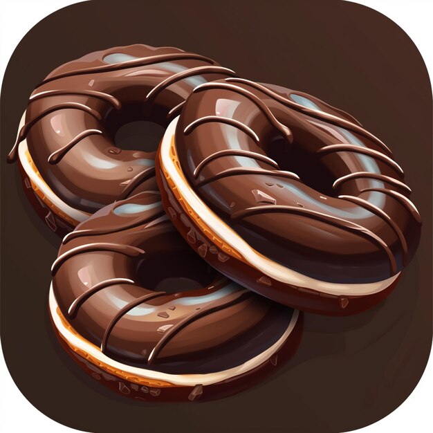 There are three chocolate donuts with icing on a plate generative ai ... There are three chocolate donuts with icing on a plate generative ai ...