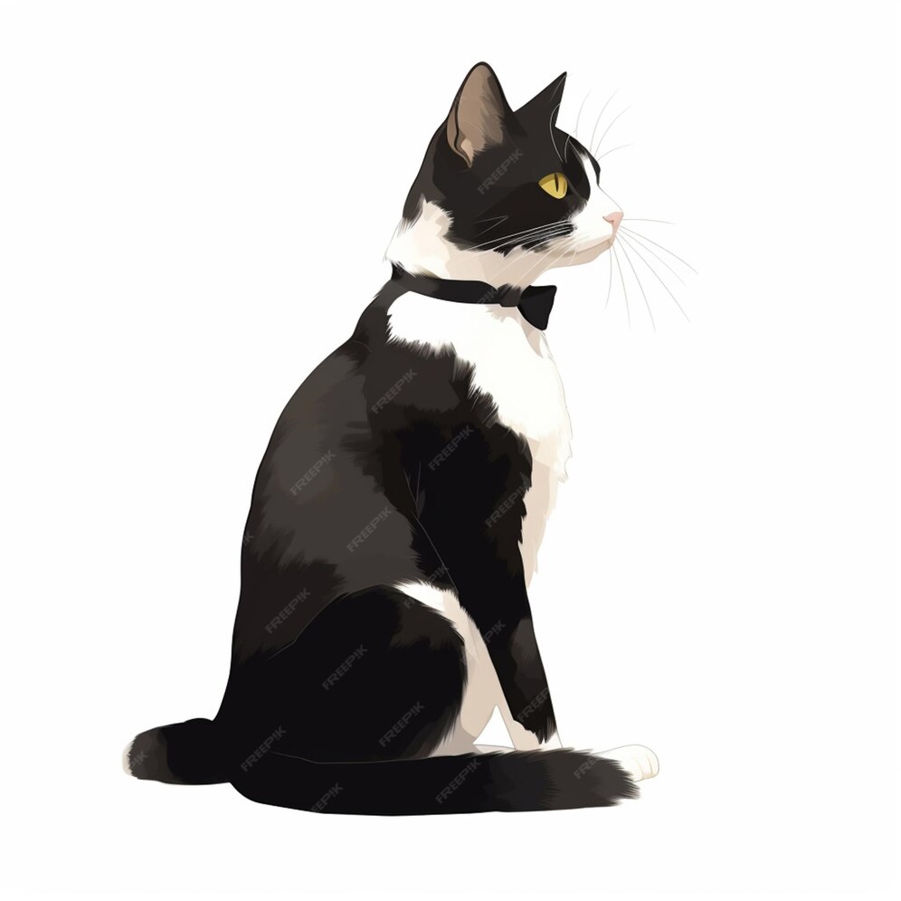 There Is A Black And White Cat Sitting On A White Surface Generative Ai Premium Ai Generated Image