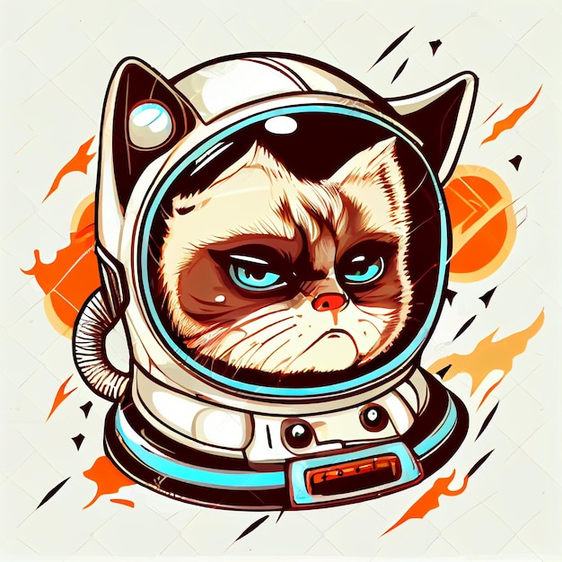 Premium Ai Image There Is A Grumpy Cat In A Space Suit With A Helmet Generative Ai