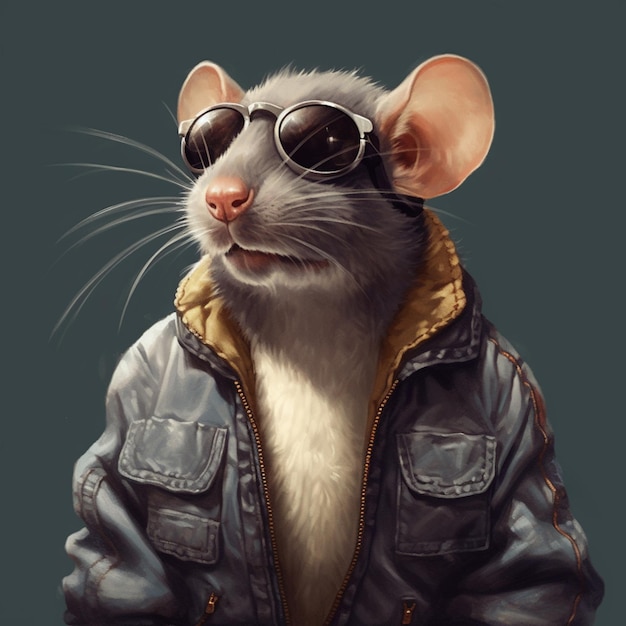 Premium AI Image | there is a rat wearing sunglasses and a jacket ... Premium AI Image | there is a rat wearing sunglasses and a jacket ...