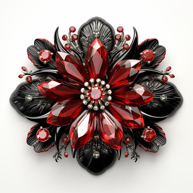Red and black brooch store