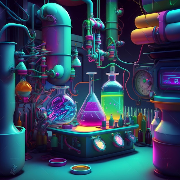 Premium AI Image | there is a science lab with a lot of different ... Premium AI Image | there is a science lab with a lot of different ...