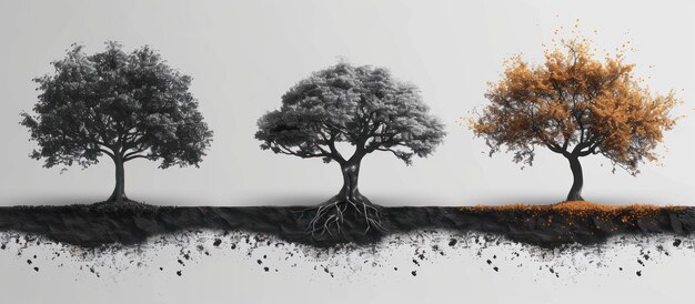 Premium Photo | Three Trees Three Stages of Life Premium Photo | Three Trees Three Stages of Life