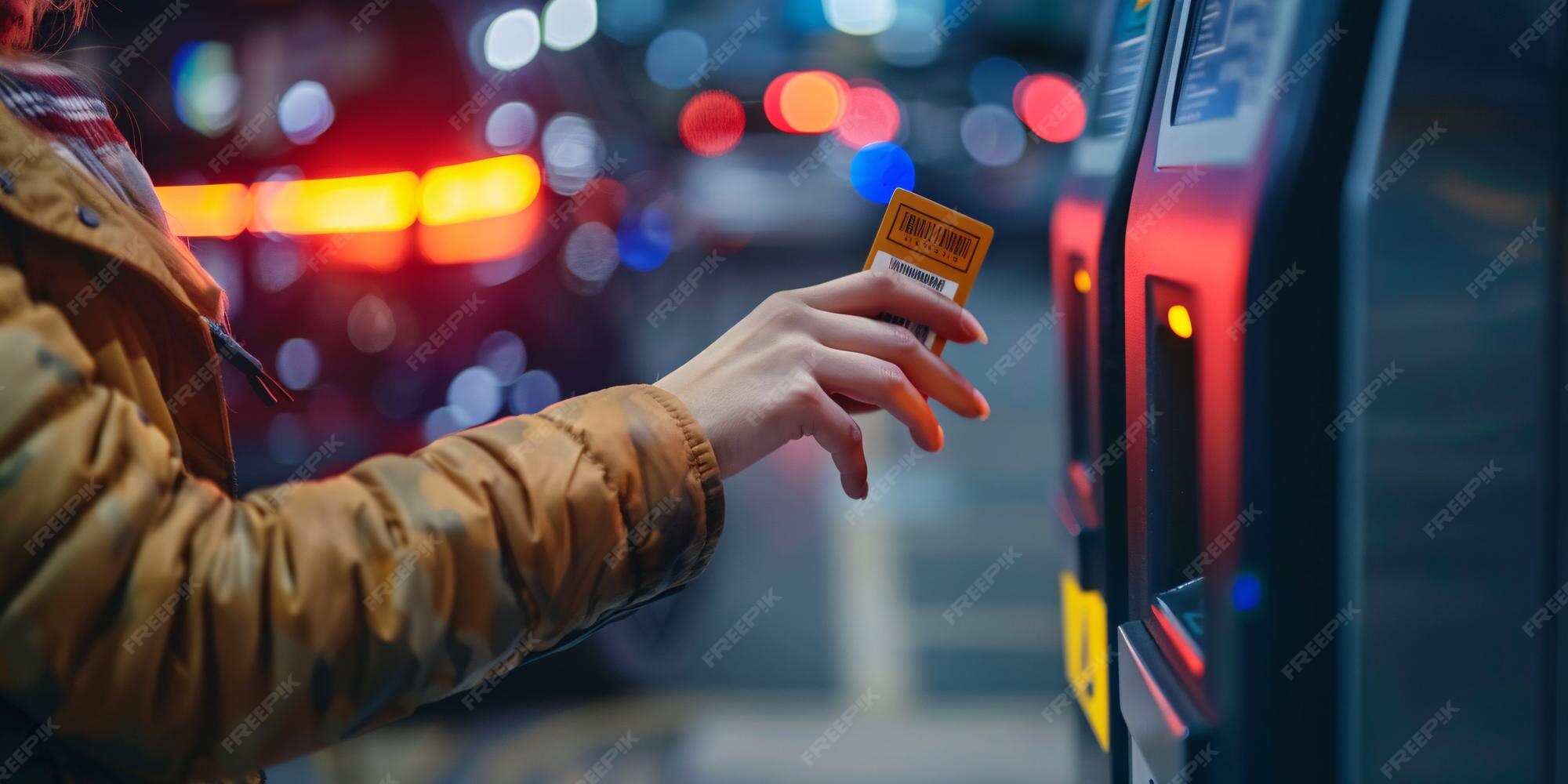 Premium Photo A Ticket And Hand With A Machine To Pay For Parking And Enter For Security And