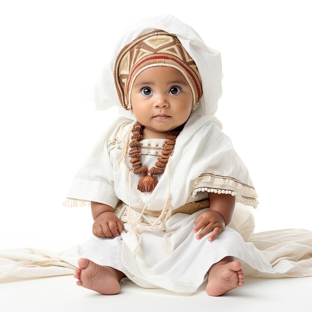 Premium AI Image | Timorese Baby in Traditional Attire Premium AI Image | Timorese Baby in Traditional Attire