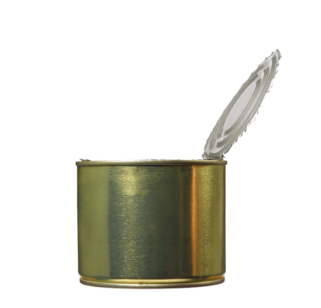 Premium Photo | Tin empty open tin can on a white background Premium Photo | Tin empty open tin can on a white background