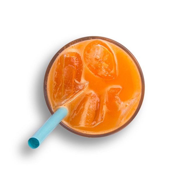 Premium Photo Top Up View Tropical Fruits Juice With Ice Rocks For Beverages Concept Design