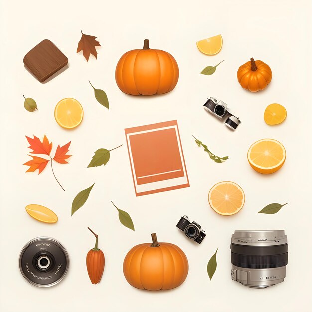 Premium AI Image | top view autumn item flat lay ai generated Premium AI Image | top view autumn item flat lay ai generated