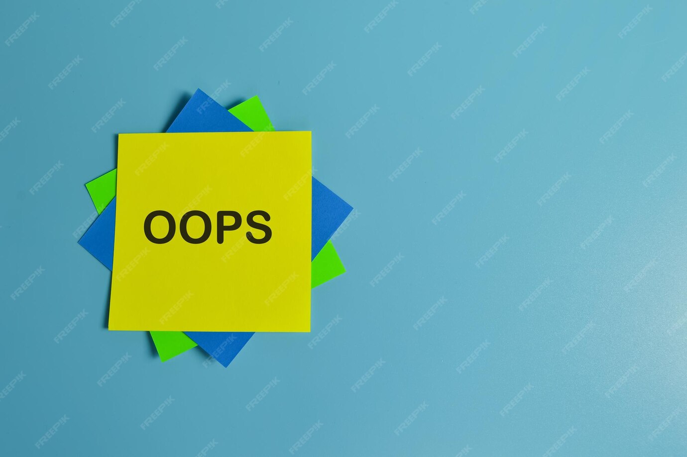 Premium Photo | Top view of colorful paper notes written with OOPS ...