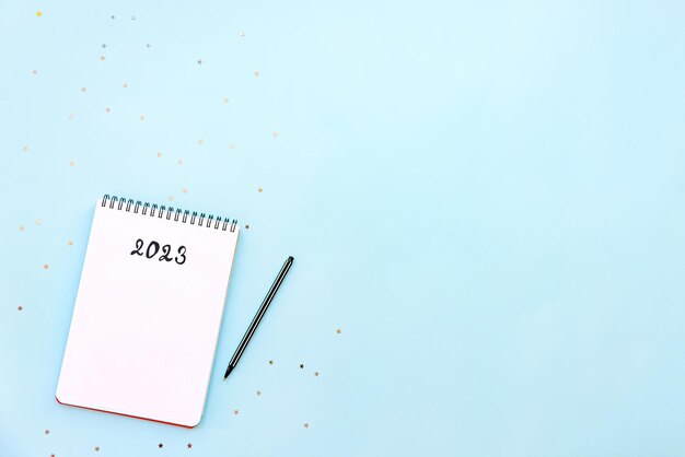 Premium Photo | Top view of empty notebook ready for new 2023 year ... Premium Photo | Top view of empty notebook ready for new 2023 year ...