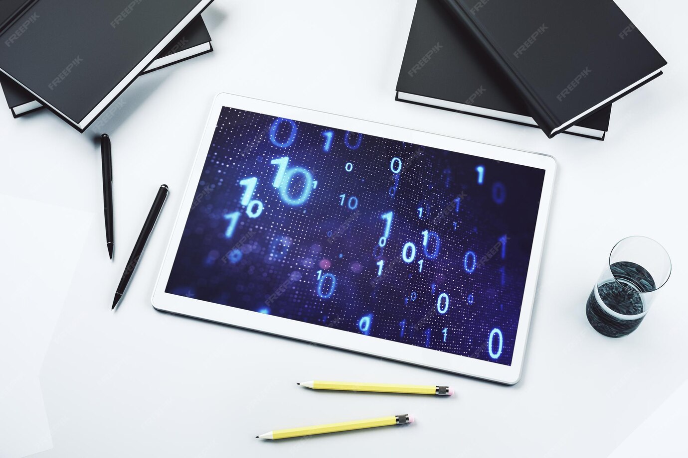 Premium Photo | Top view of modern digital tablet monitor with creative ...