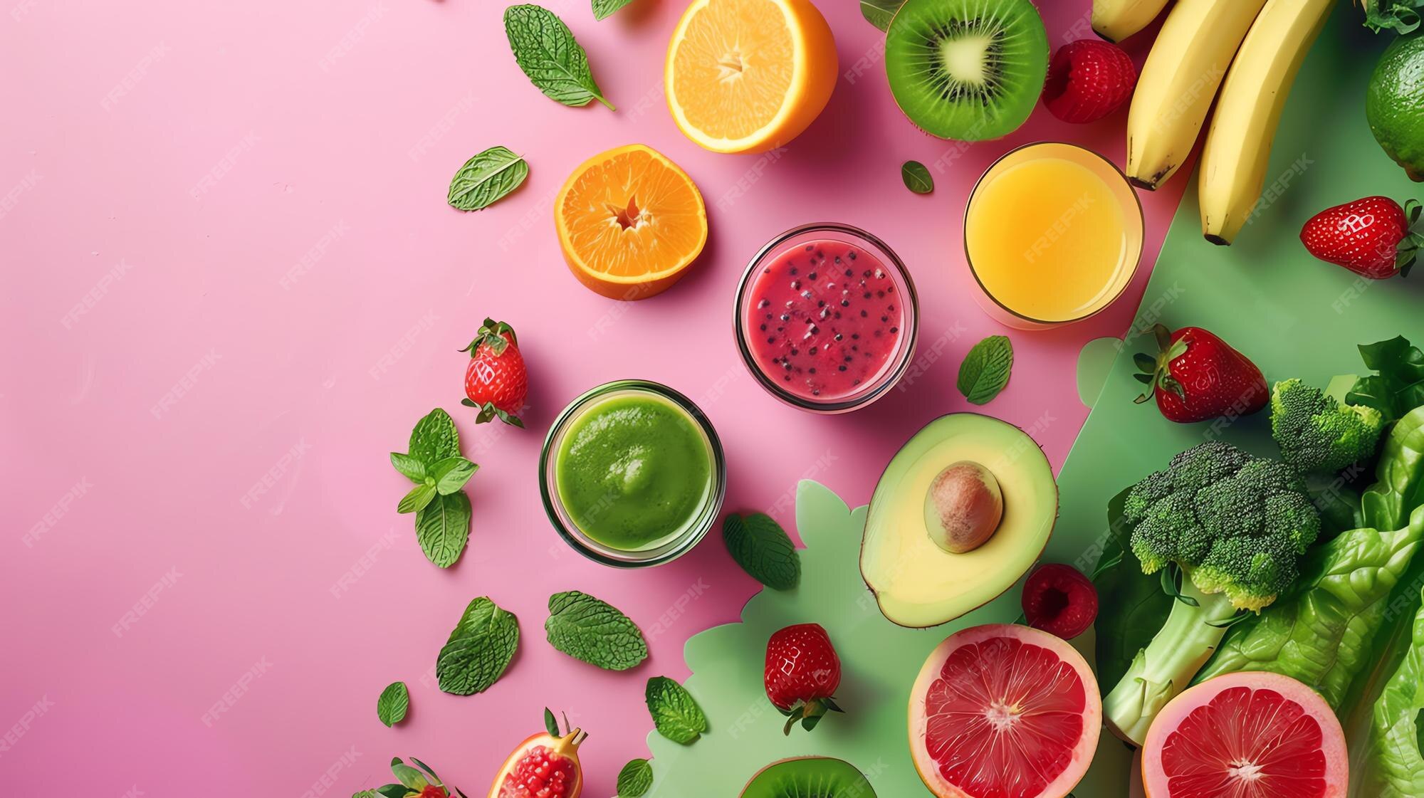 Premium Photo | Top view of various fruits and vegetables Premium Photo | Top view of various fruits and vegetables