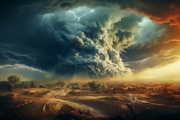 Premium AI Image | A tornado moves on the ground Generative AI Premium AI Image | A tornado moves on the ground Generative AI
