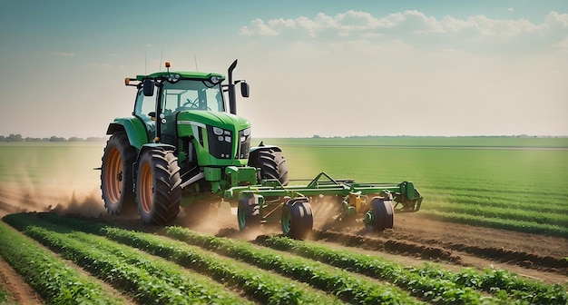 Premium AI Image | Tractor agriculture machine on fields ai generated Premium AI Image | Tractor agriculture machine on fields ai generated