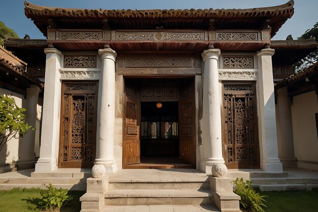 Premium Photo | Traditional Architecture Meets Modern Tech Fusion Design Premium Photo | Traditional Architecture Meets Modern Tech Fusion Design