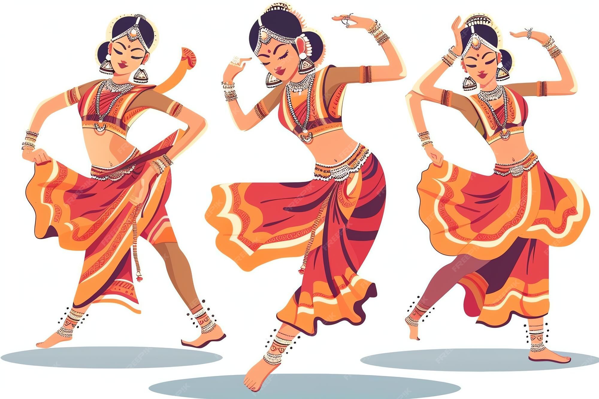 Traditional Odissi Dancers Performing Classical Dance Forms Rath Yatra