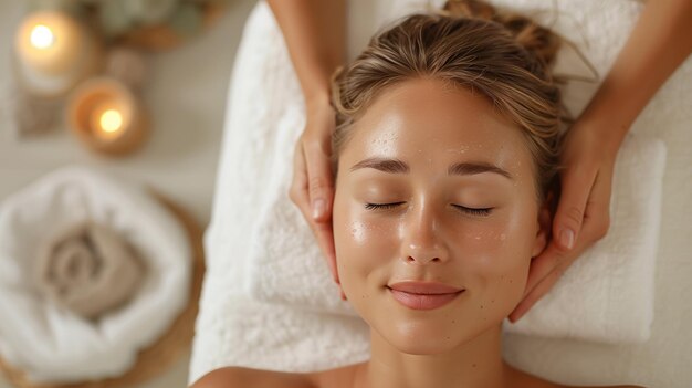 Tranquil Spa Experience Therapists Soothing Head Massage For Relaxed