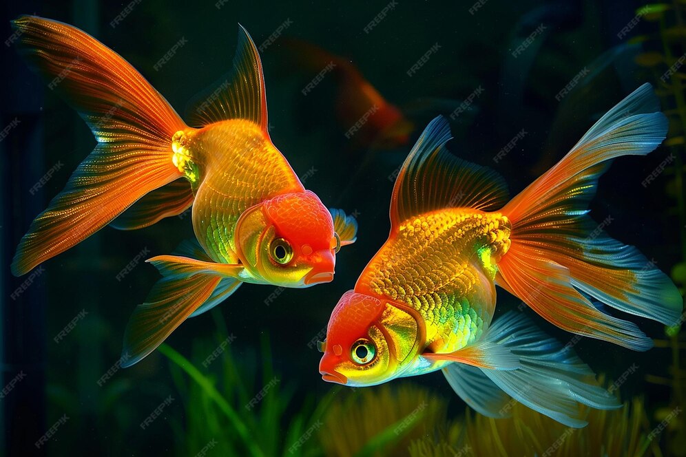 Premium Photo | Tranquil Tandem Pair of Harmonious Goldfish Premium Photo | Tranquil Tandem Pair of Harmonious Goldfish
