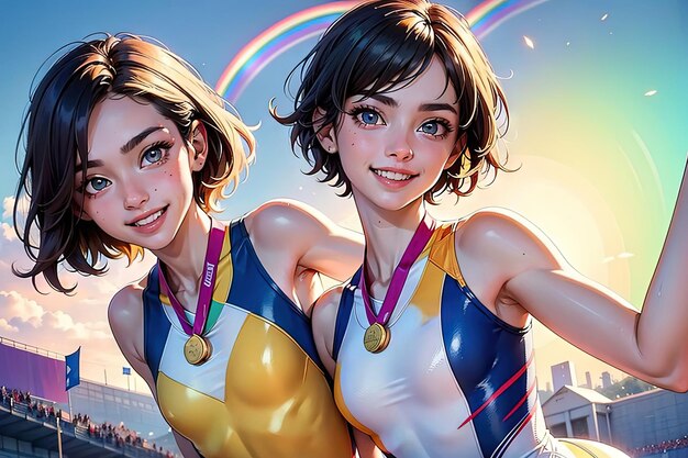 Premium Ai Image A Transgender Athlete Wins A Gold Medal At The Olympics Inspiring Others To