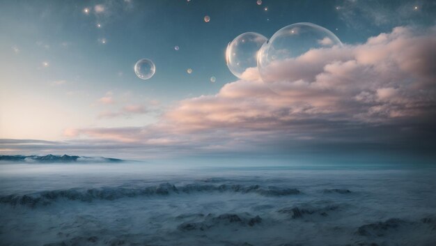 Premium AI Image | A translucent bubble traps eerie cloudsfogsnow the ... Premium AI Image | A translucent bubble traps eerie cloudsfogsnow the ...