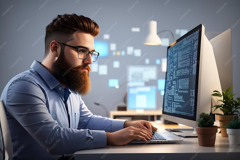 Premium AI Image | Transparent PNG available Programmer or coder ...