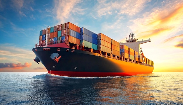 Transportation and logistics of container cargo ship | Premium AI ... Transportation and logistics of container cargo ship | Premium AI ...