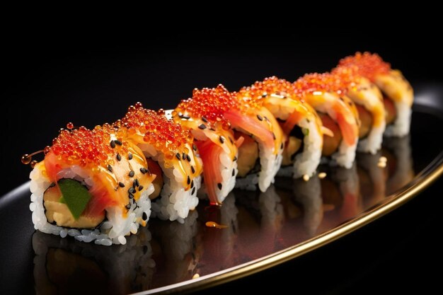 Premium Photo | A tray of sushi with different types of sushi Premium Photo | A tray of sushi with different types of sushi