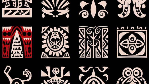 Premium AI Image | Tribal symbols representing community Premium AI Image | Tribal symbols representing community