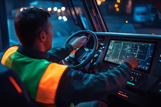 Truck Driver Navigating with Advanced Technology | Premium AI-generated ... Truck Driver Navigating with Advanced Technology | Premium AI-generated ...